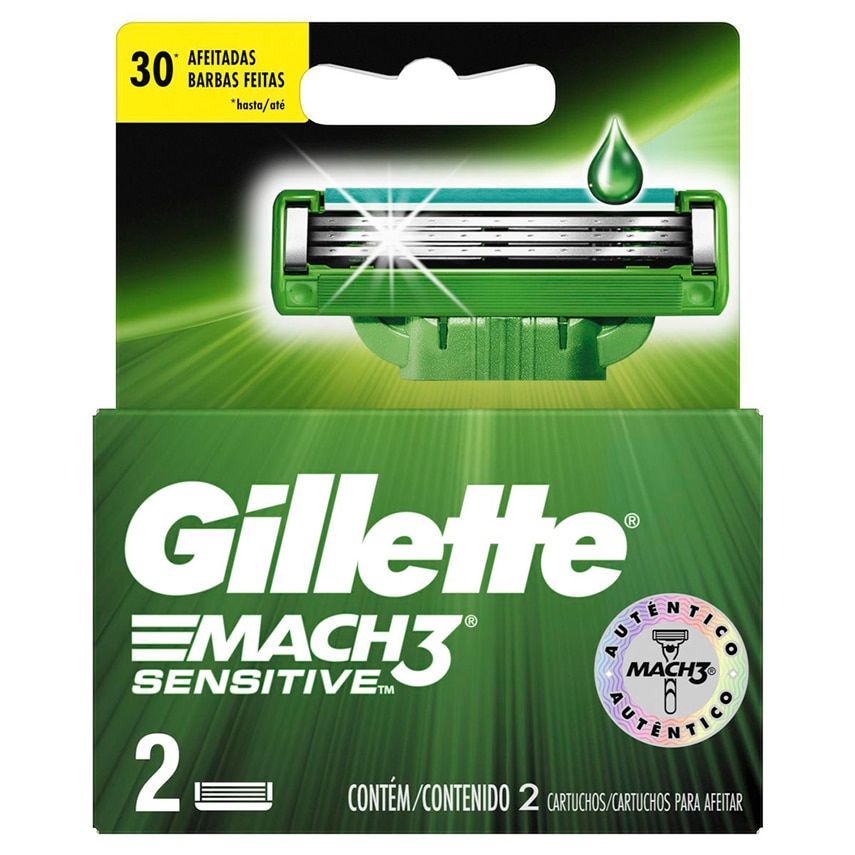 Carga Gillette Mach 3 Sensitive com 2 unidades | Mambo Supermercado São ...