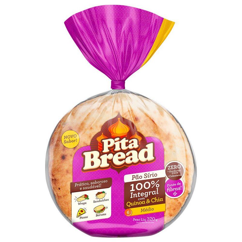 Pão Sírio Integral Quinoa & Chia Pita Bread 320g | Mambo Supermercado ...