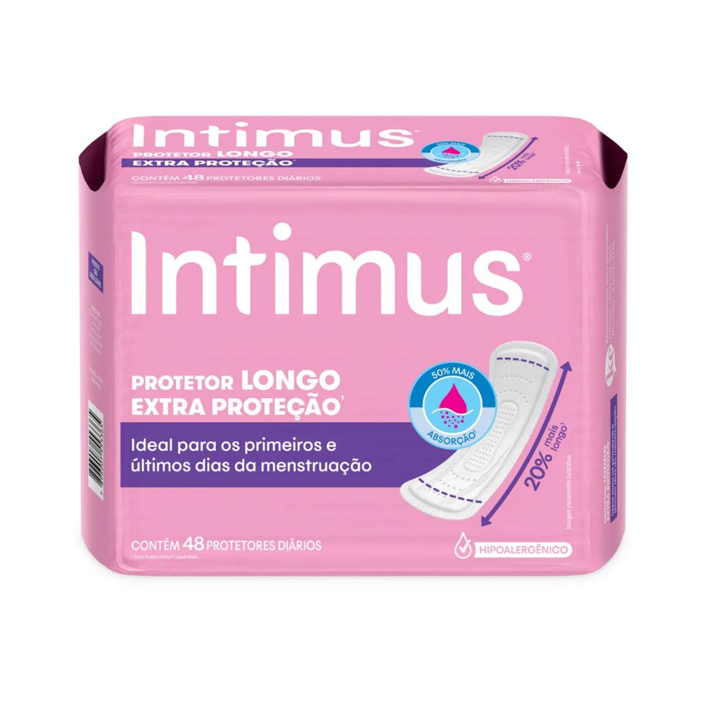 Protetor Diário Longo Intimus com 48 Unidades |Mambo Supermercado São ...