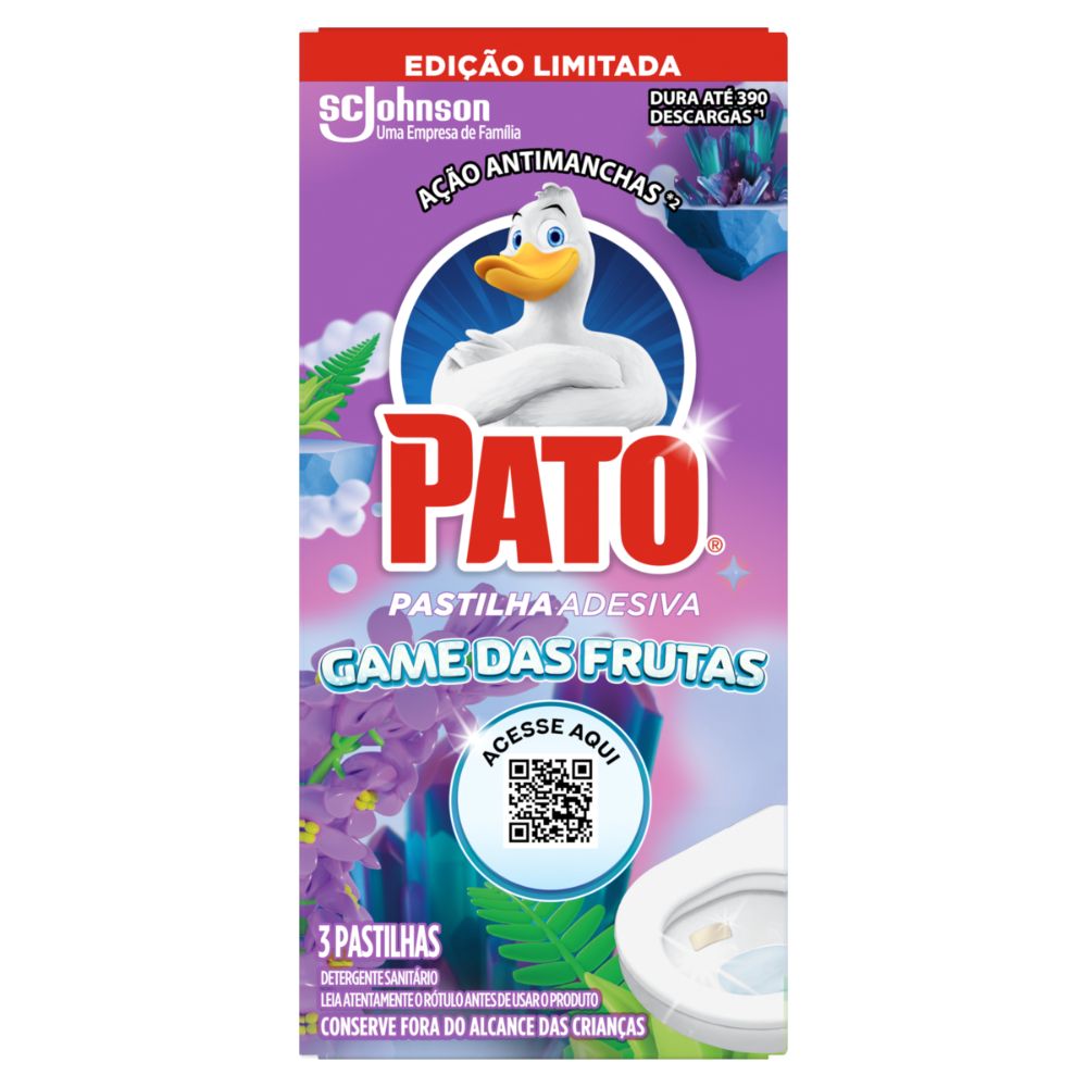 Detergente Sanitário em Pastilha Adesiva Game das Frutas Pato com 3 ...