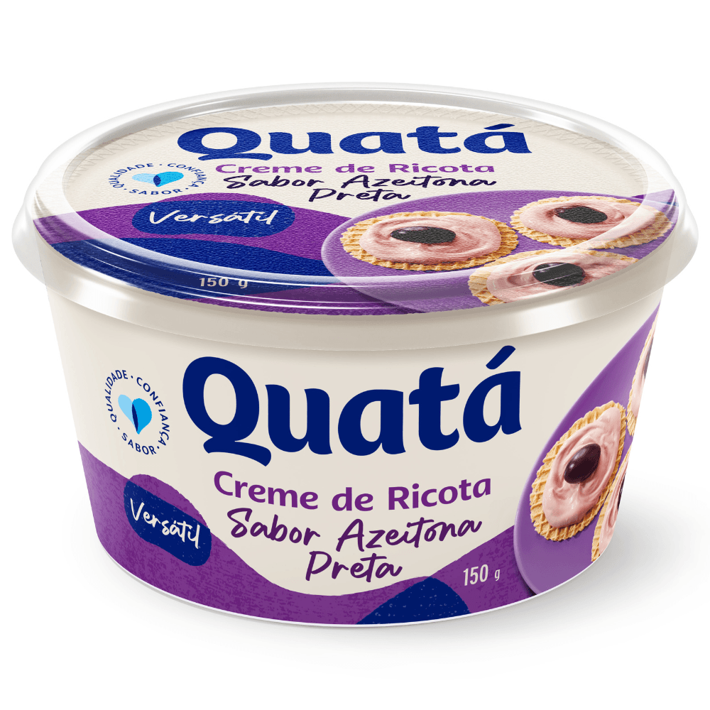 Creme de Ricota Sabor Azeitona Preta Quatá 150g Mambo Supermercado São ...