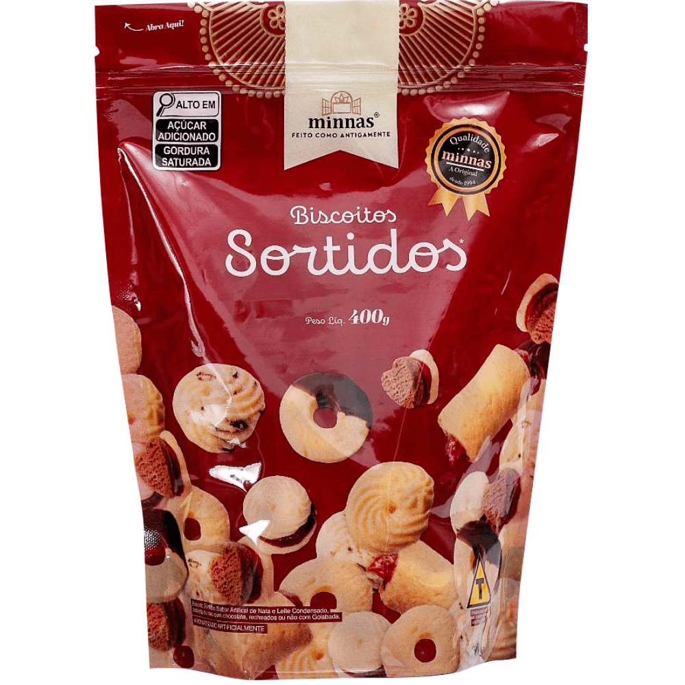 Biscoito com Recheio de Goiabada Sortidos Minnas 400g |Mambo ...