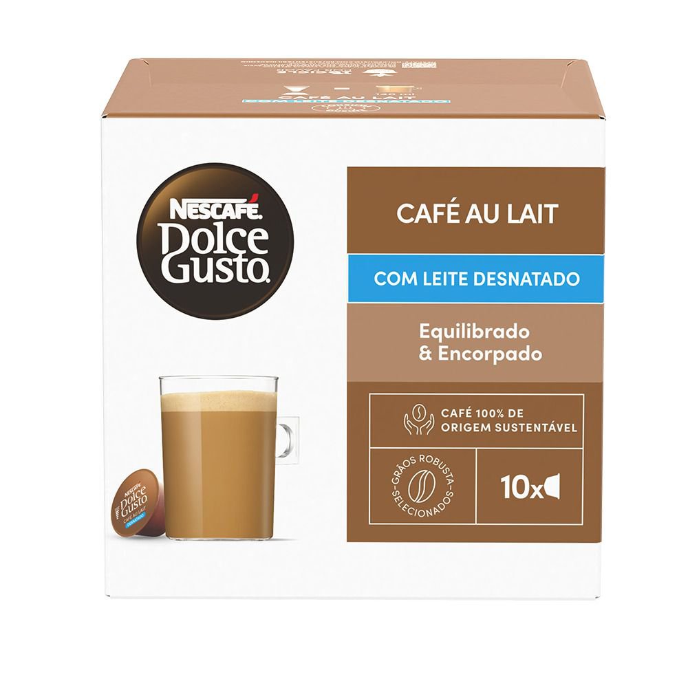 Cápsula de Café Aut Lait Desnatado Nescafé Dolce Gusto 100g com 10 ...