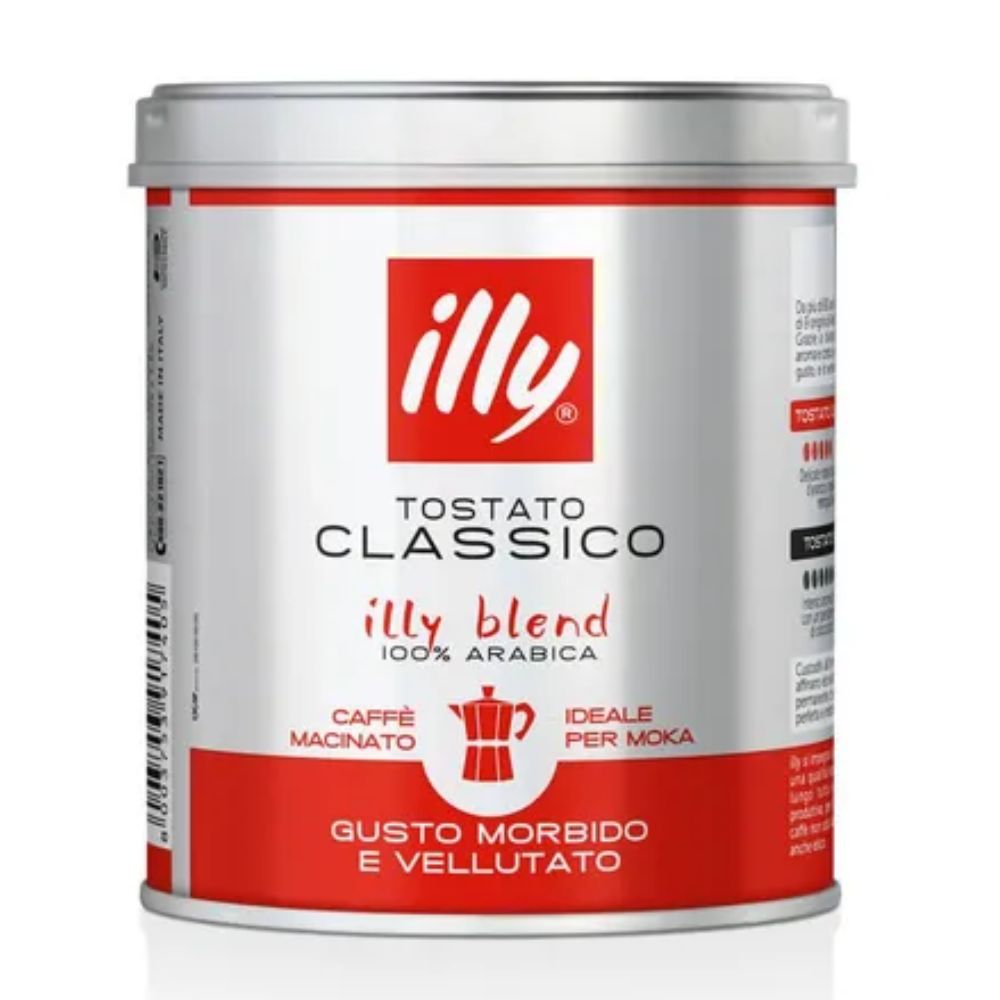 Café Torrado e Moído Tostato Classico per Moka Illy Lata 125g | Mambo ...