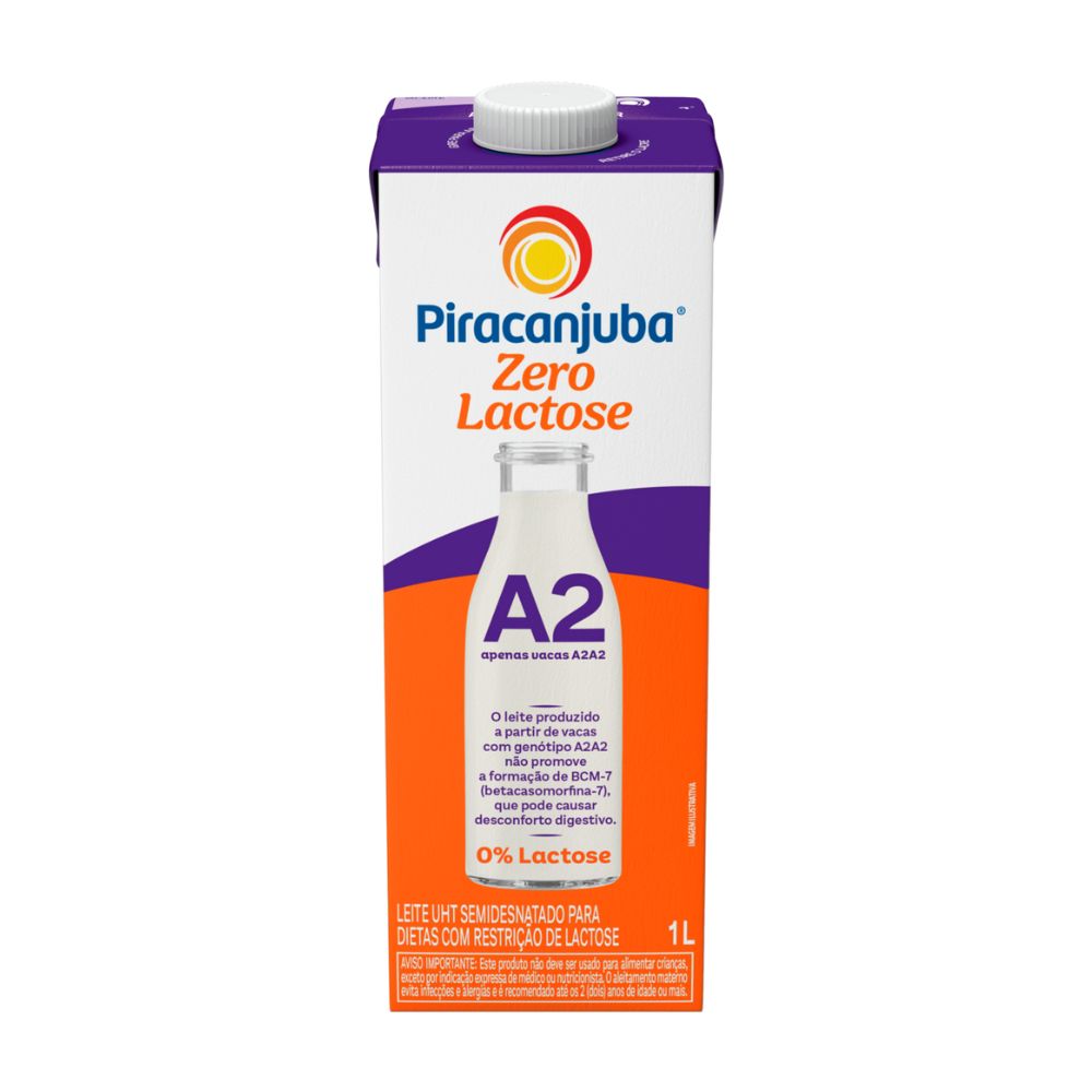 Leite Semidesnatado A2 Sem Lactose Piracanjuba 1L |Mambo Supermercado ...