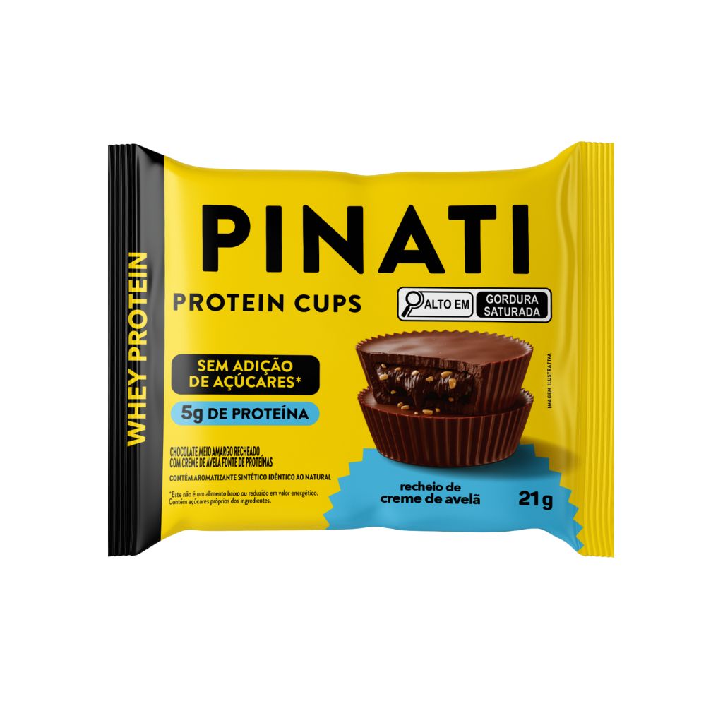 Chocolate Meio Amargo com Avelã Protein Cups Sem Adição de Açúcar ...