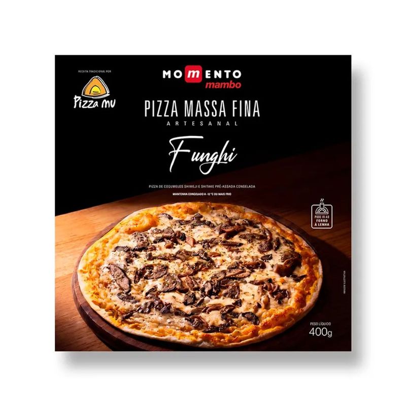 Pizza Funghi Massa Fina Artesanal Congelada Momento Mambo 400g |Mambo ...
